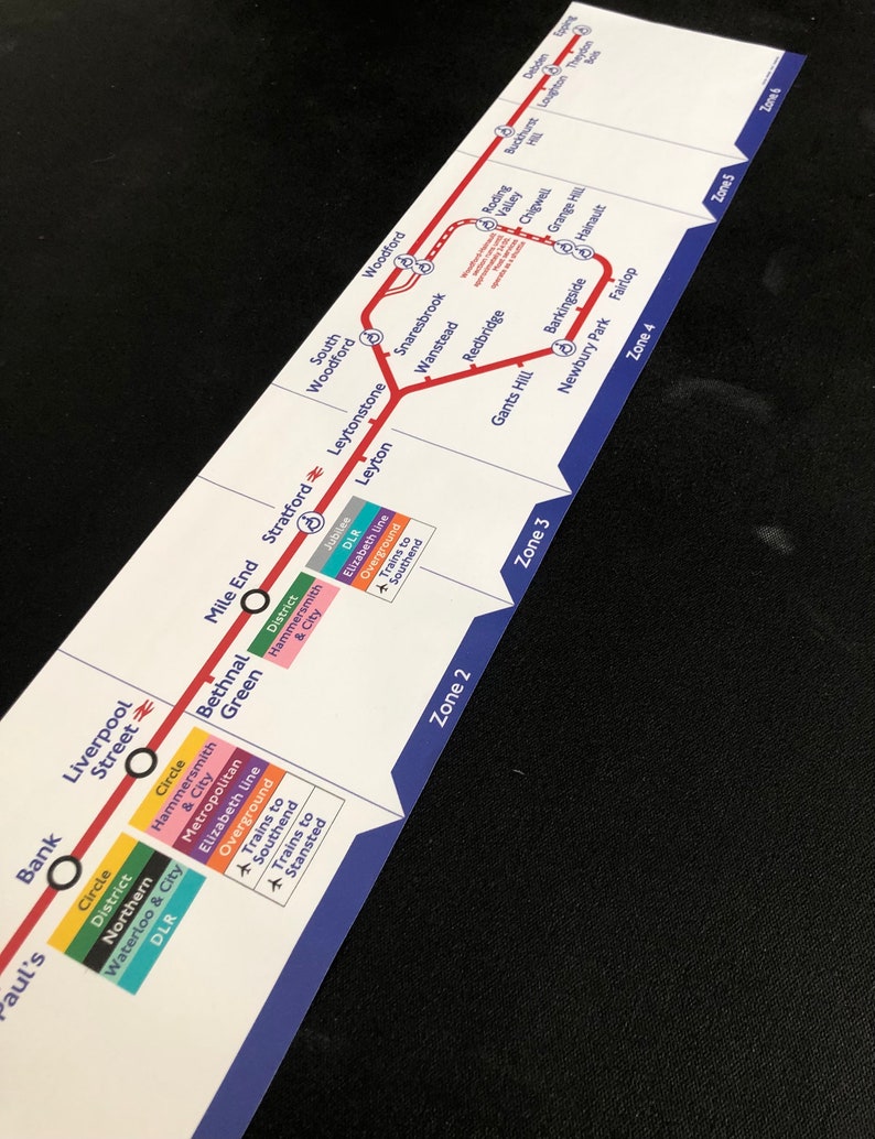 London Underground Central Line Diagram Tube Map Original - Etsy