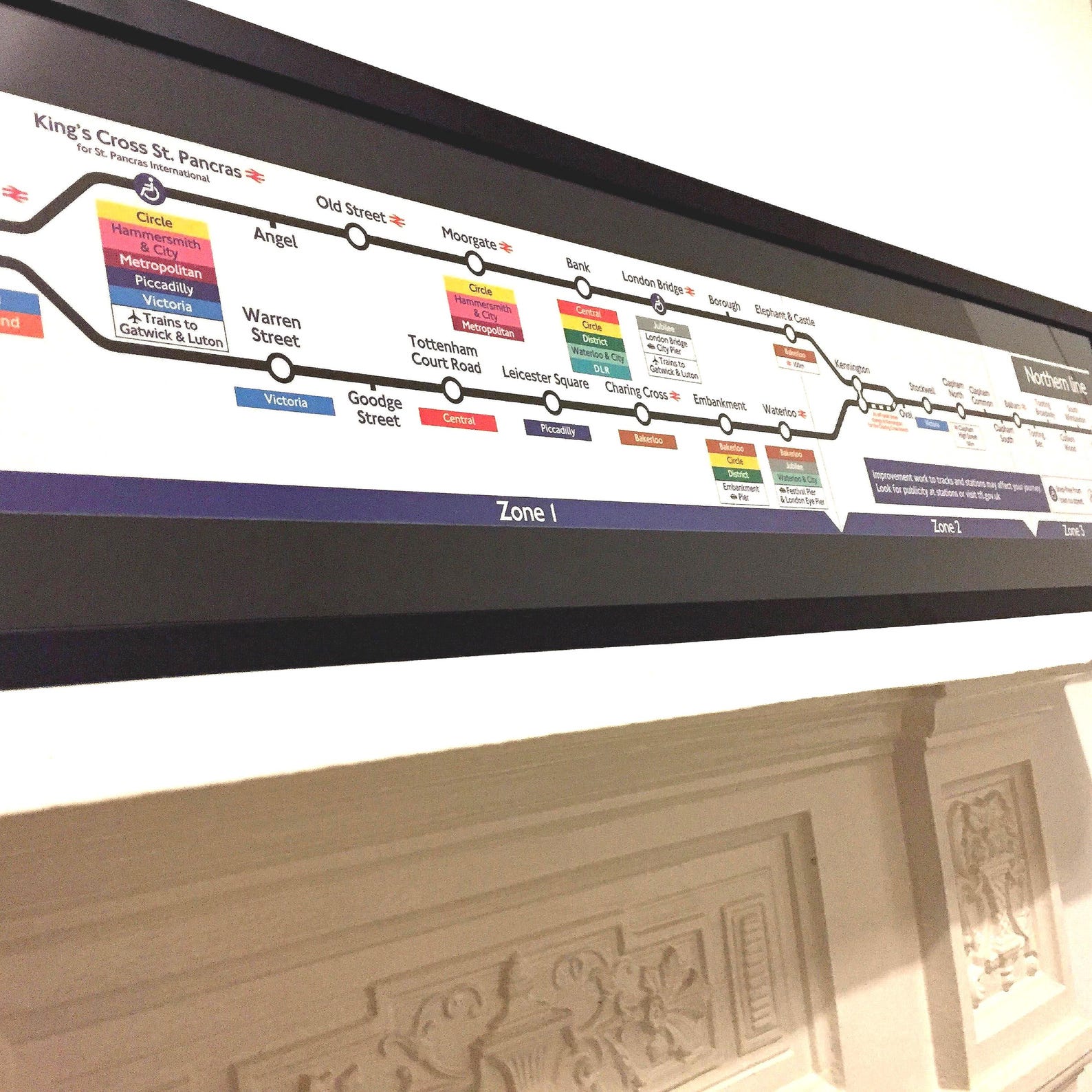 London Underground Original Tube Map Northern Line Diagram Art Print ...