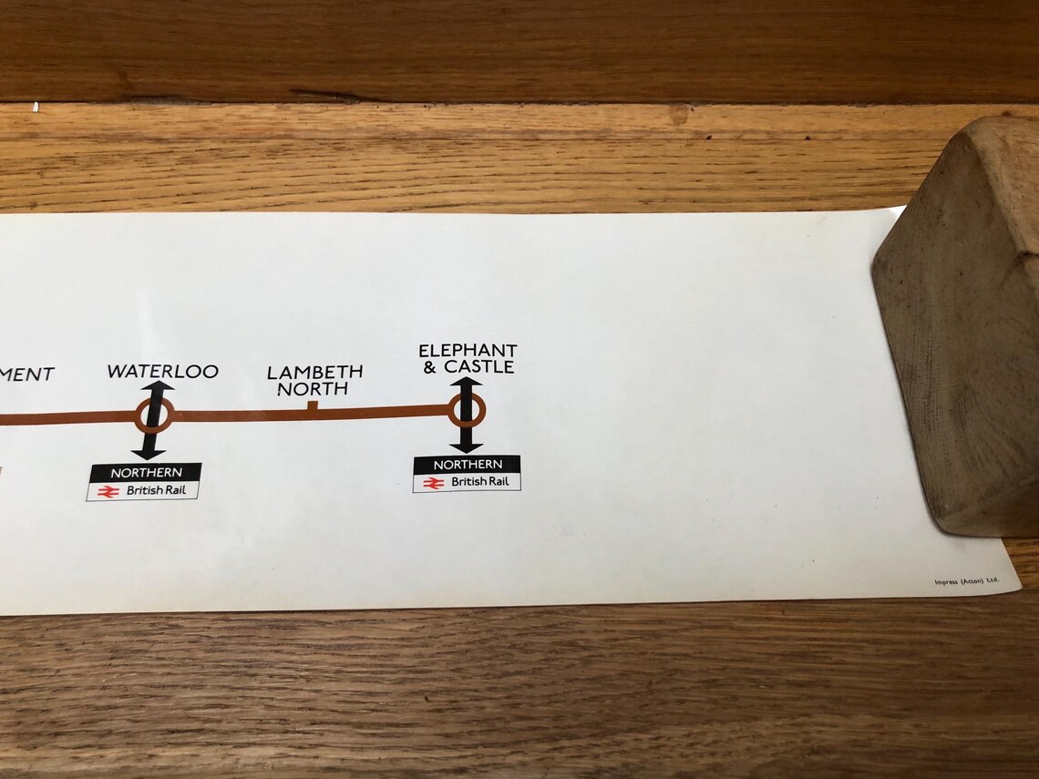 Original Paper London Underground Bakerloo Line Car Diagram Circa 1980s ...