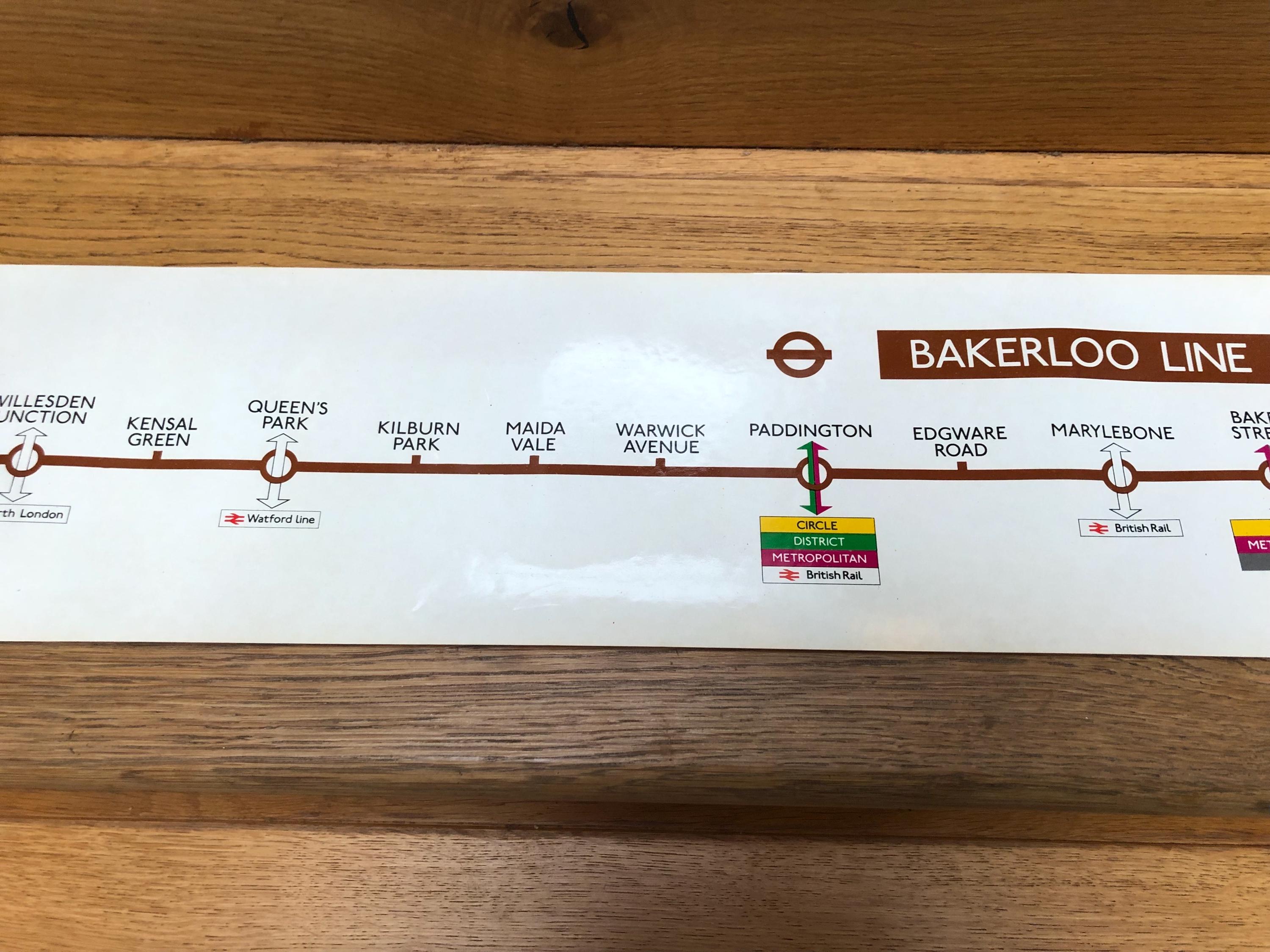Original Paper London Underground Bakerloo Line Car Diagram Circa 1980s ...