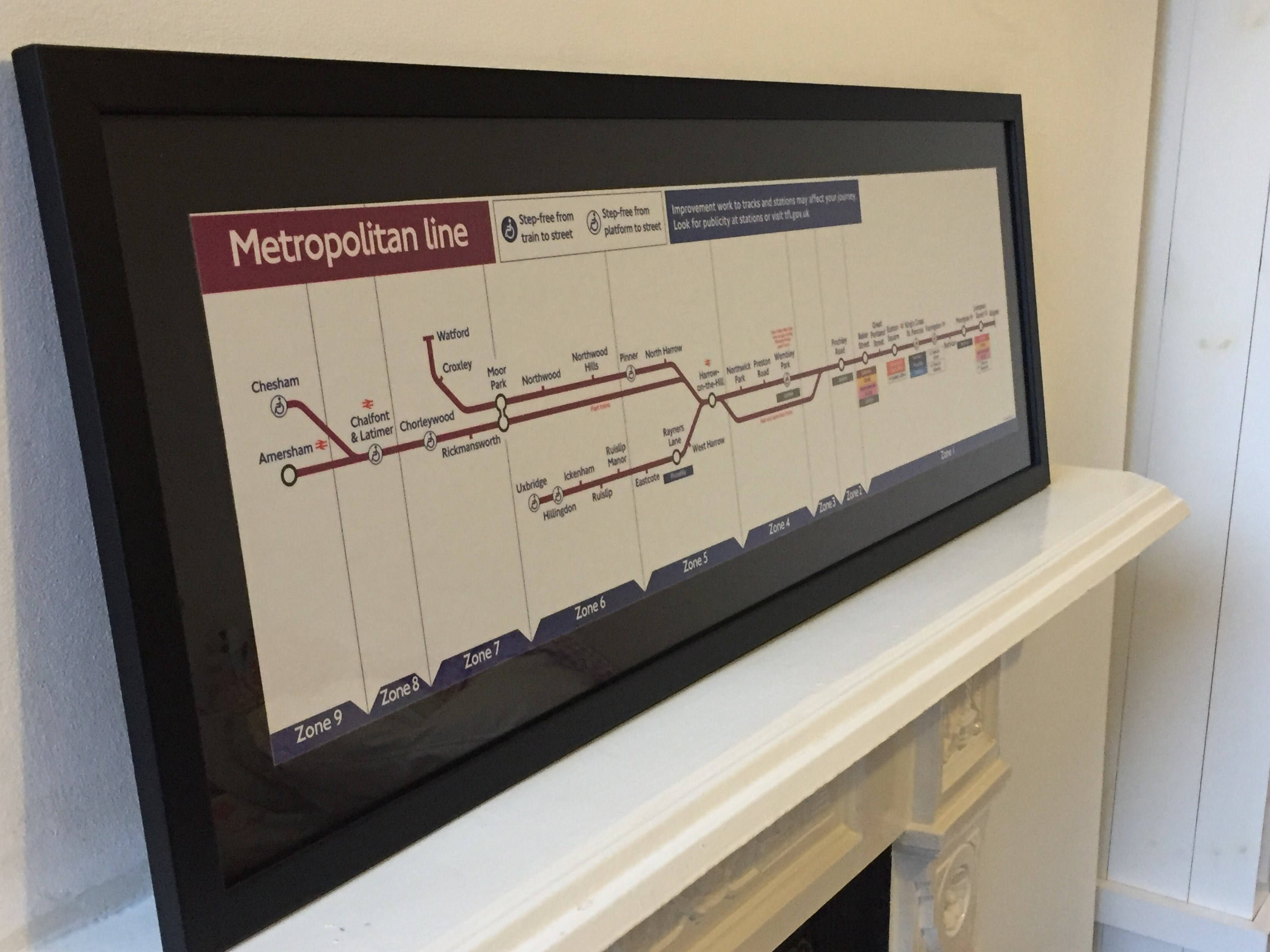 London Underground Metropolitan Line Tube Carriage Map Diagram 2012 ...