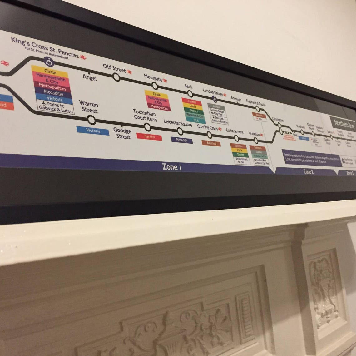 London Underground Original Tube Map Northern Line Diagram Art Print ...