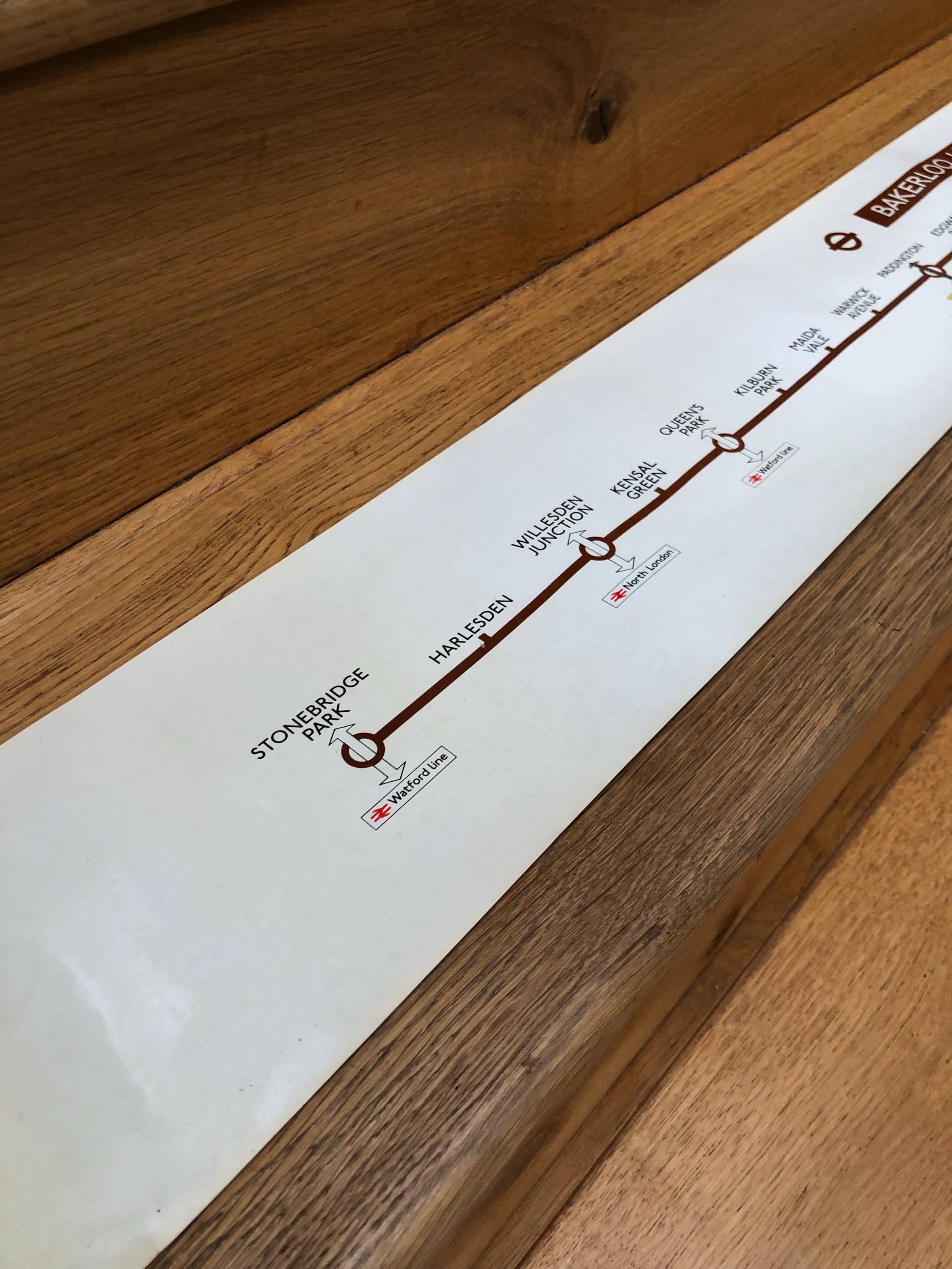 Original Paper London Underground Bakerloo Line Car Diagram Circa 1980s ...