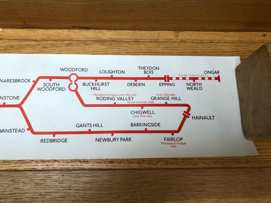 Original Paper London Underground Central Line Car Diagram Circa 1980s ...