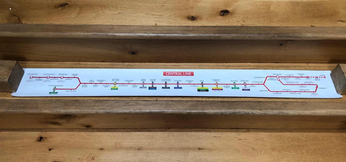 Original Paper London Underground Central Line Car Diagram Circa 1980s ...