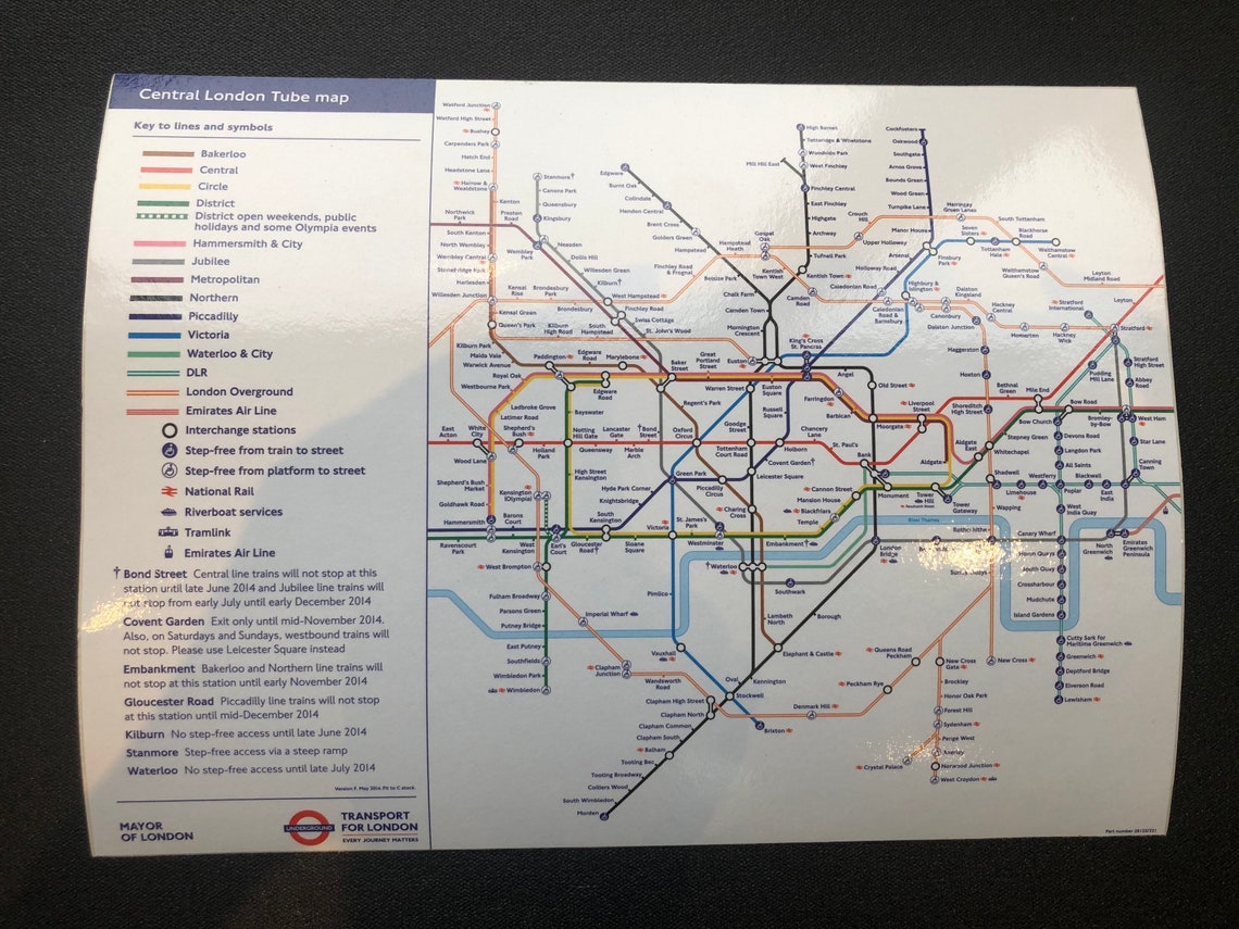 London Underground Tube Carriage Line Diagram of Central Route | Etsy UK