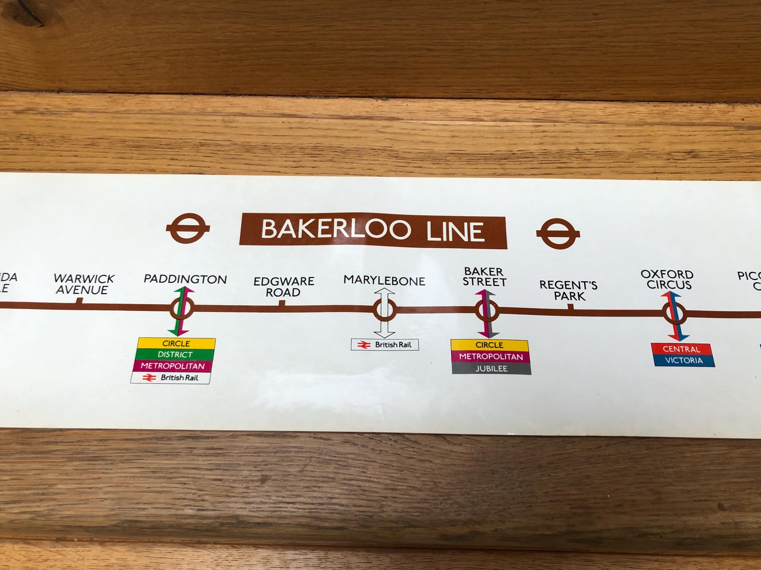 Original Paper London Underground Bakerloo Line Car Diagram Circa 1980s ...
