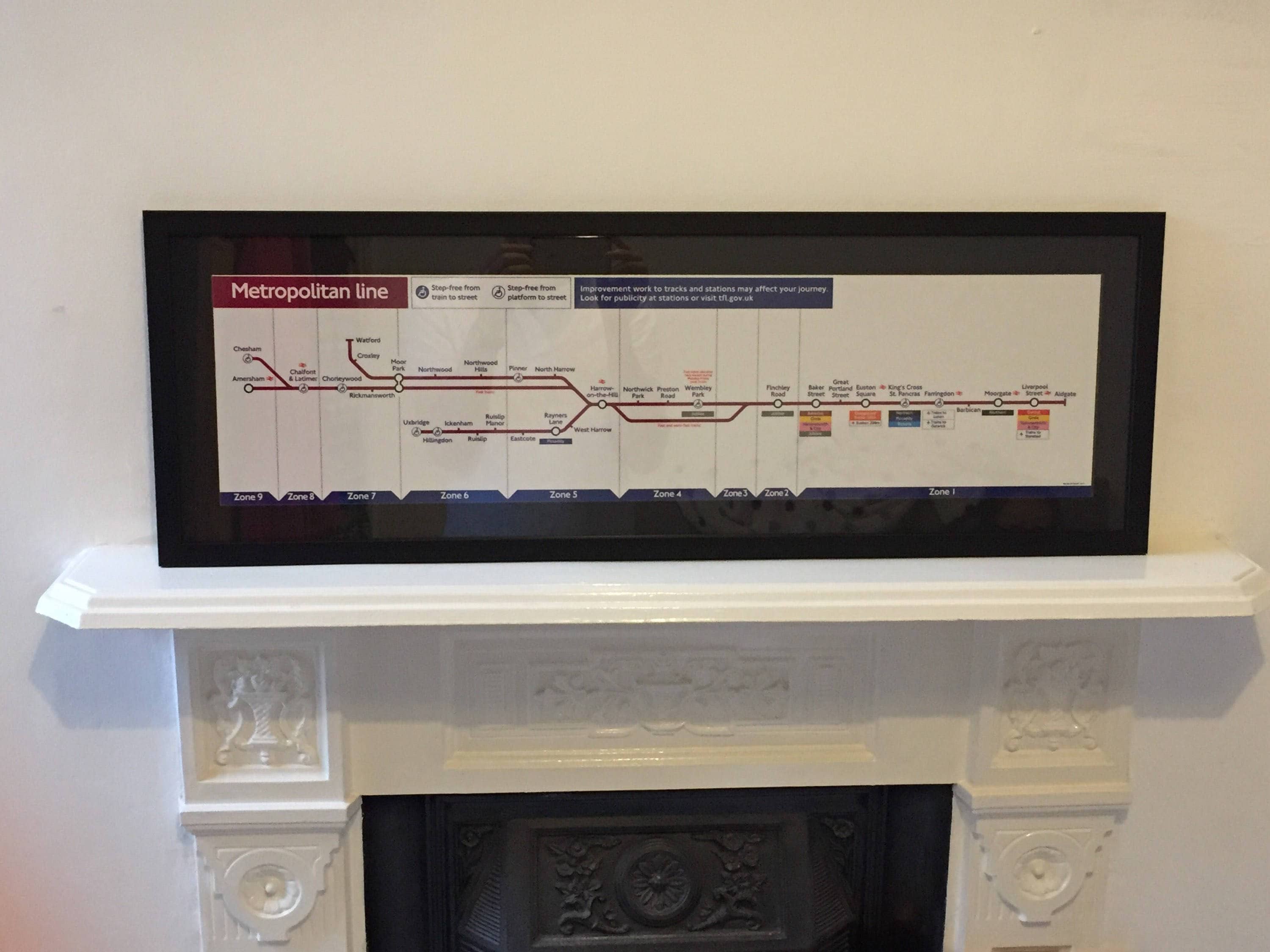 London Underground Metropolitan Line Tube Carriage Map Diagram 2012 ...