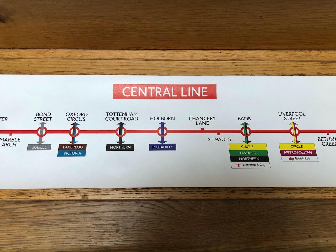 Original Paper London Underground Central Line Car Diagram Circa 1980s ...