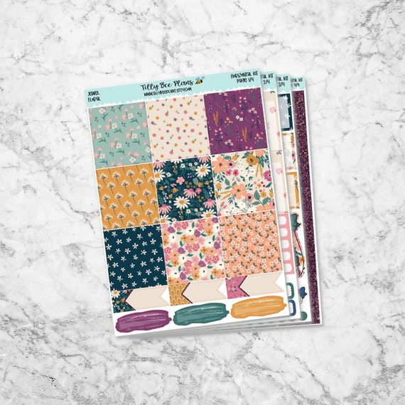 Jewel Floral Horizontal Weekly Planner Sticker Kit - Etsy