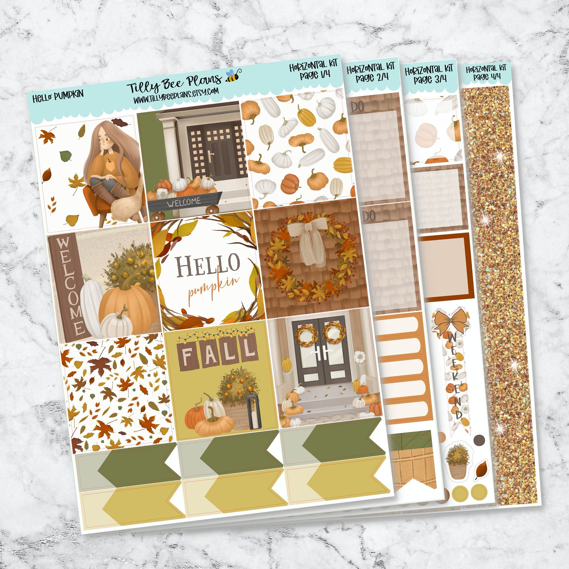 Stickers Horizontal Weekly Planner Sticker Kit Hello Pumpkin Stickers ...