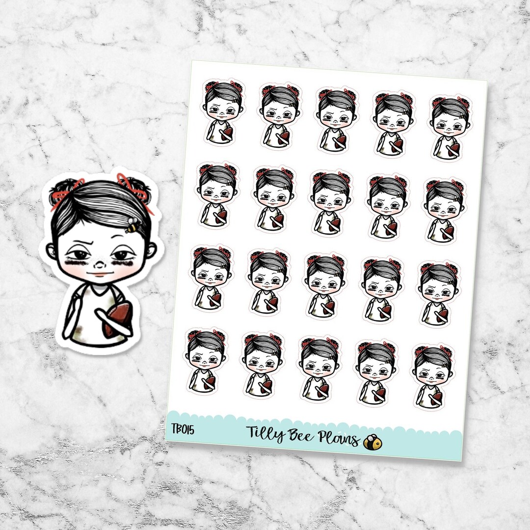 Tilly Hand Drawn Character Planner Sticker Football Tilly - Etsy