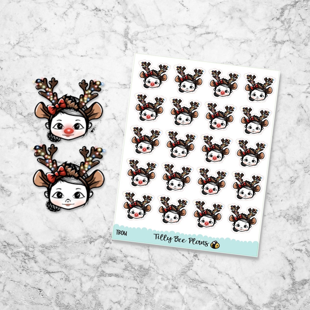 Tilly Hand Drawn Character Planner Sticker Reindeer TB061 - Etsy