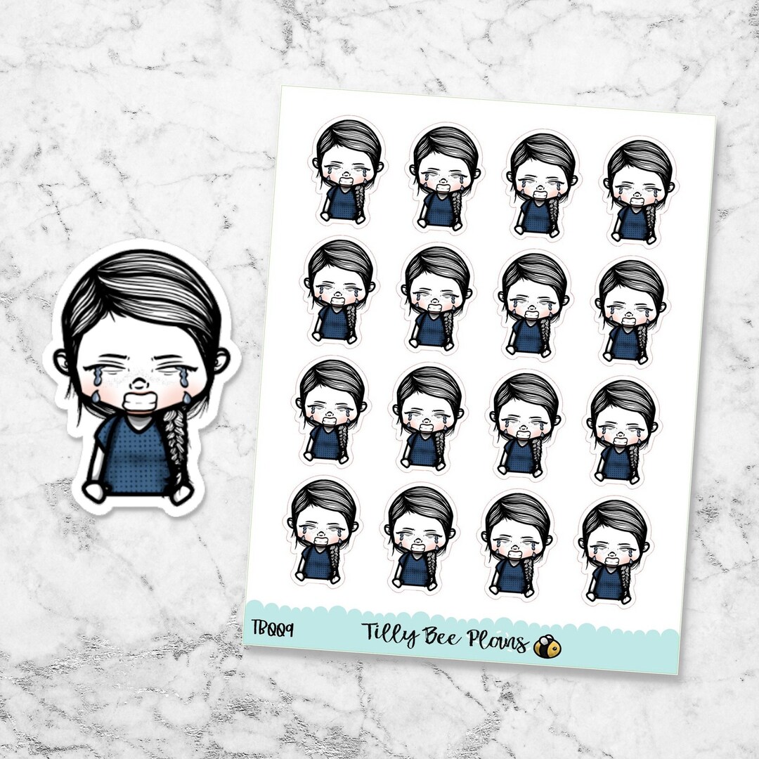 Tilly Hand Draw Character Planner Stickers - Crying - Sad - Upset TB009 ...