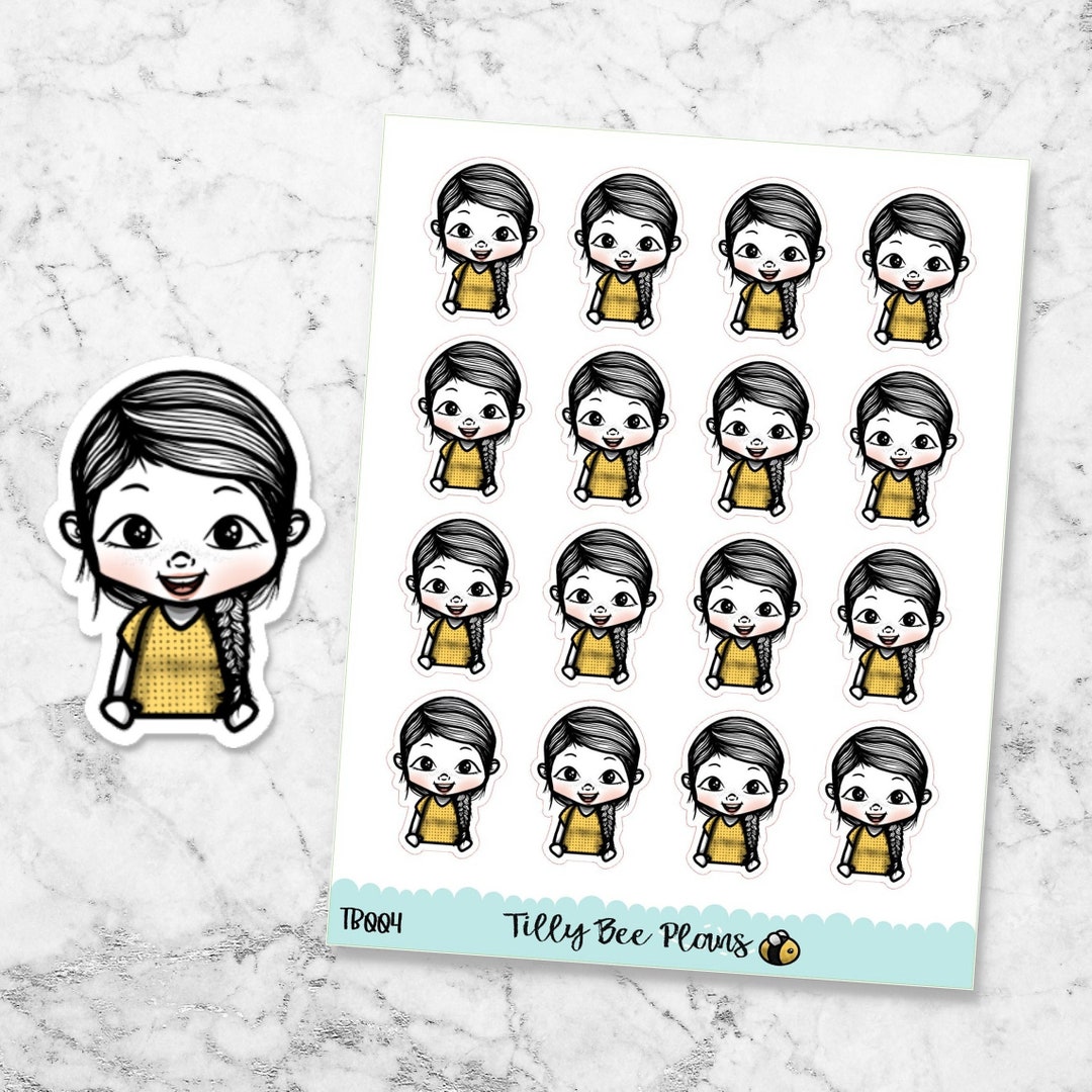 Tilly Character Planner Stickers - Happy Sticker - Peek-a-boo Sticker ...