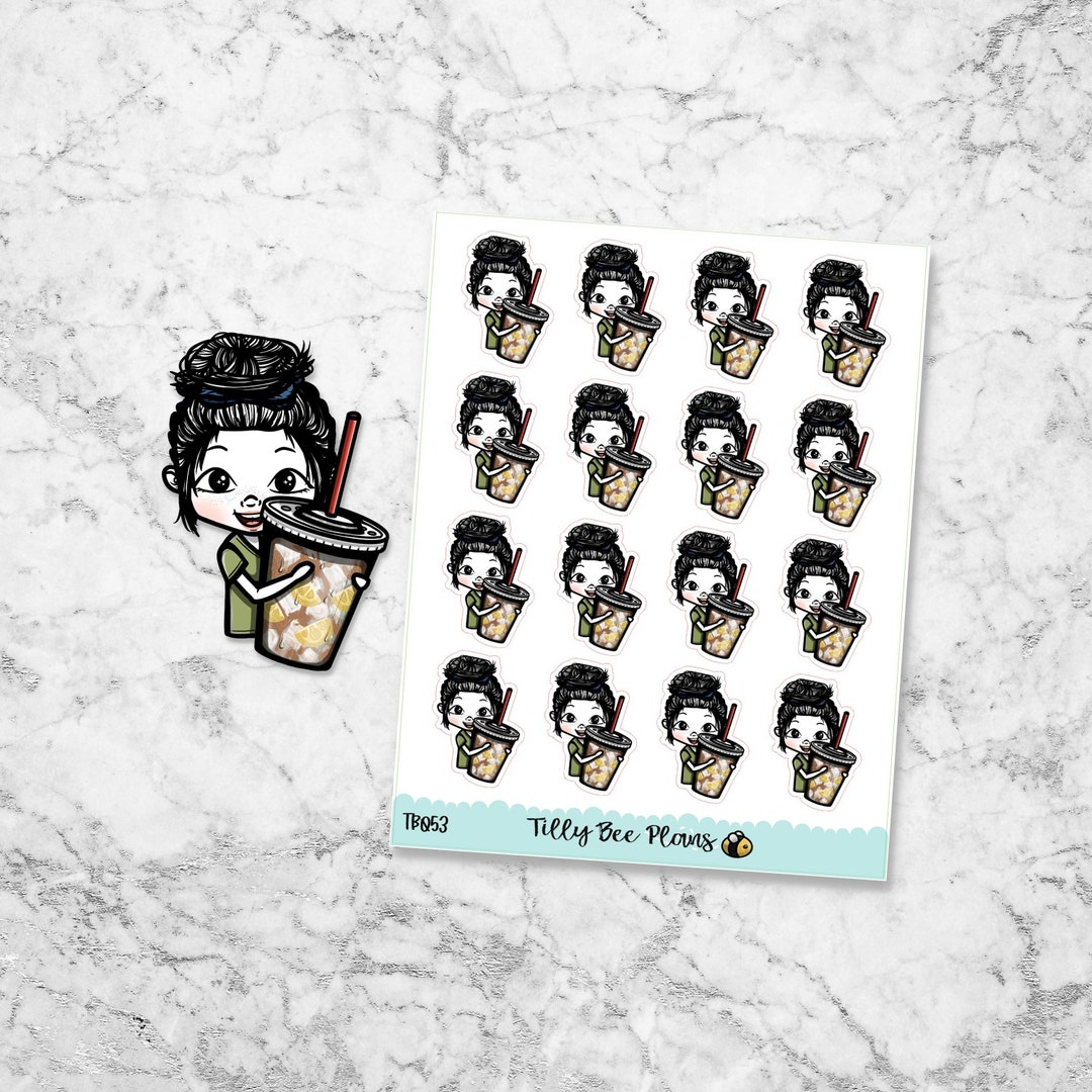 Tilly Hand Drawn Character Planner Sticker - Iced Tea - Drinks - TB053 ...
