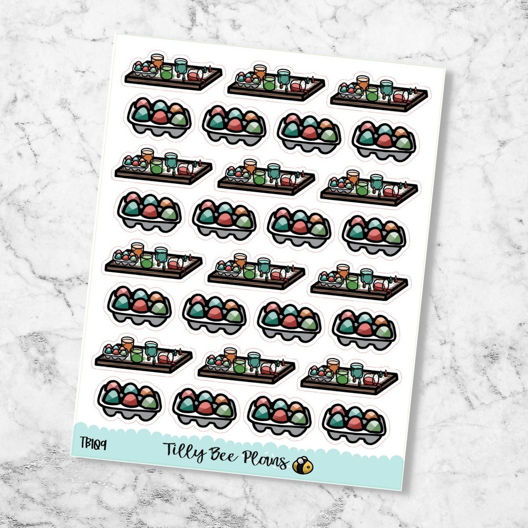 Hand Drawn Planner Stickers Dying Easter Eggs TB109 - Etsy