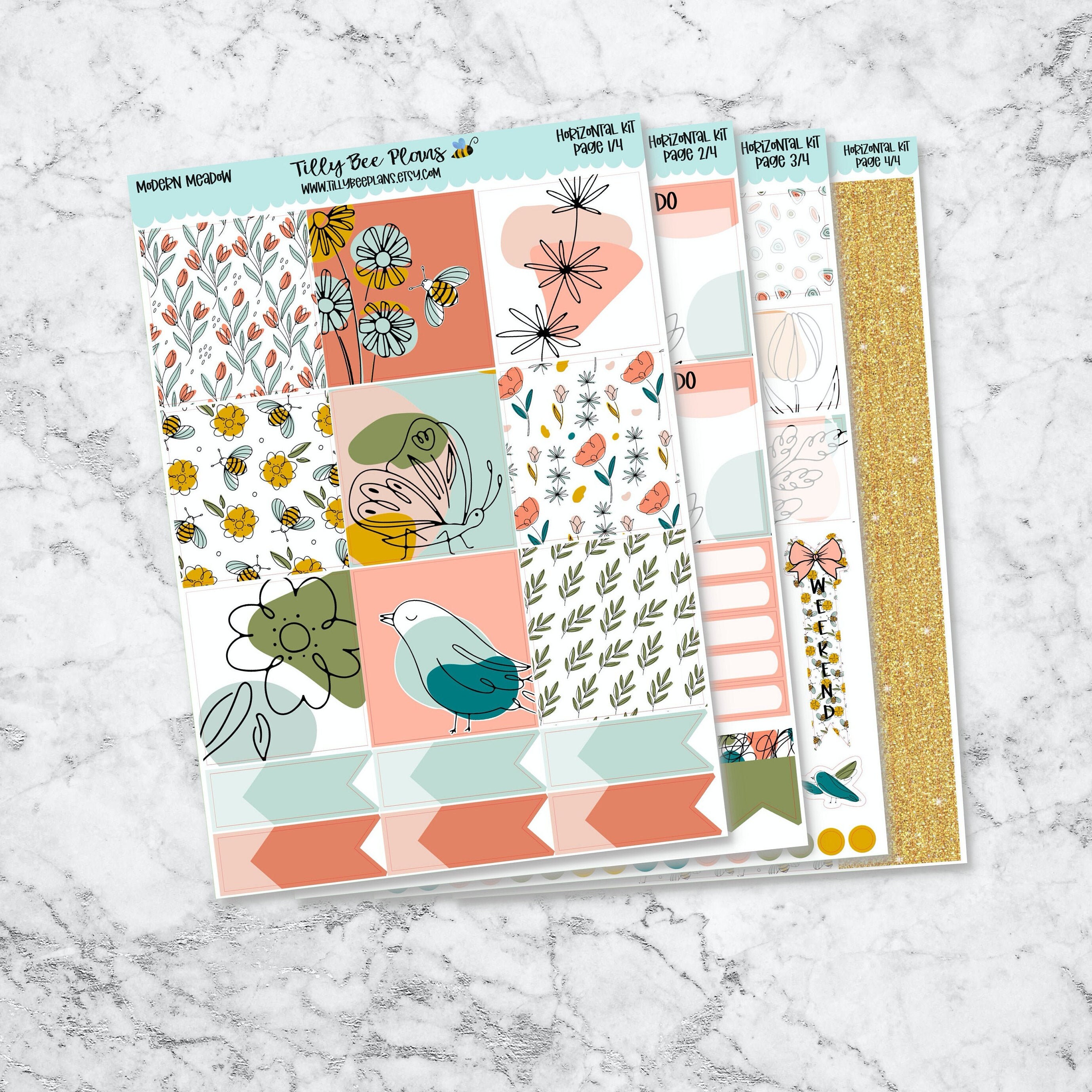 Stickers, Labels & Tags Paper Horizontal Weekly Planner Sticker Kit ...