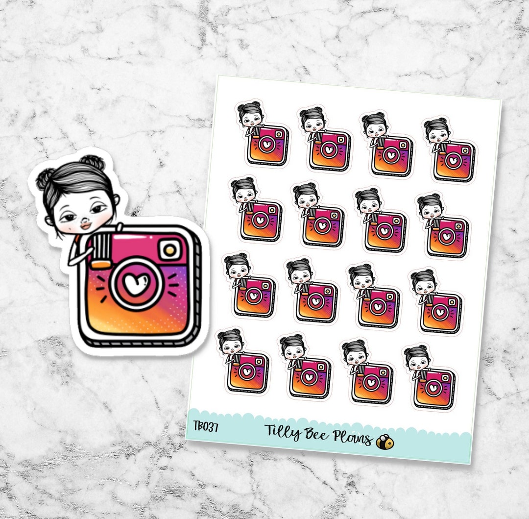 Tilly Hand Drawn Character Planner Stickers - Social Media Icon - IG ...