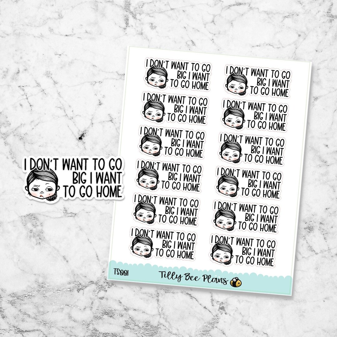 Tilly Hand Drawn Character Planner Sticky - Snarky Sticker - Go Big or ...