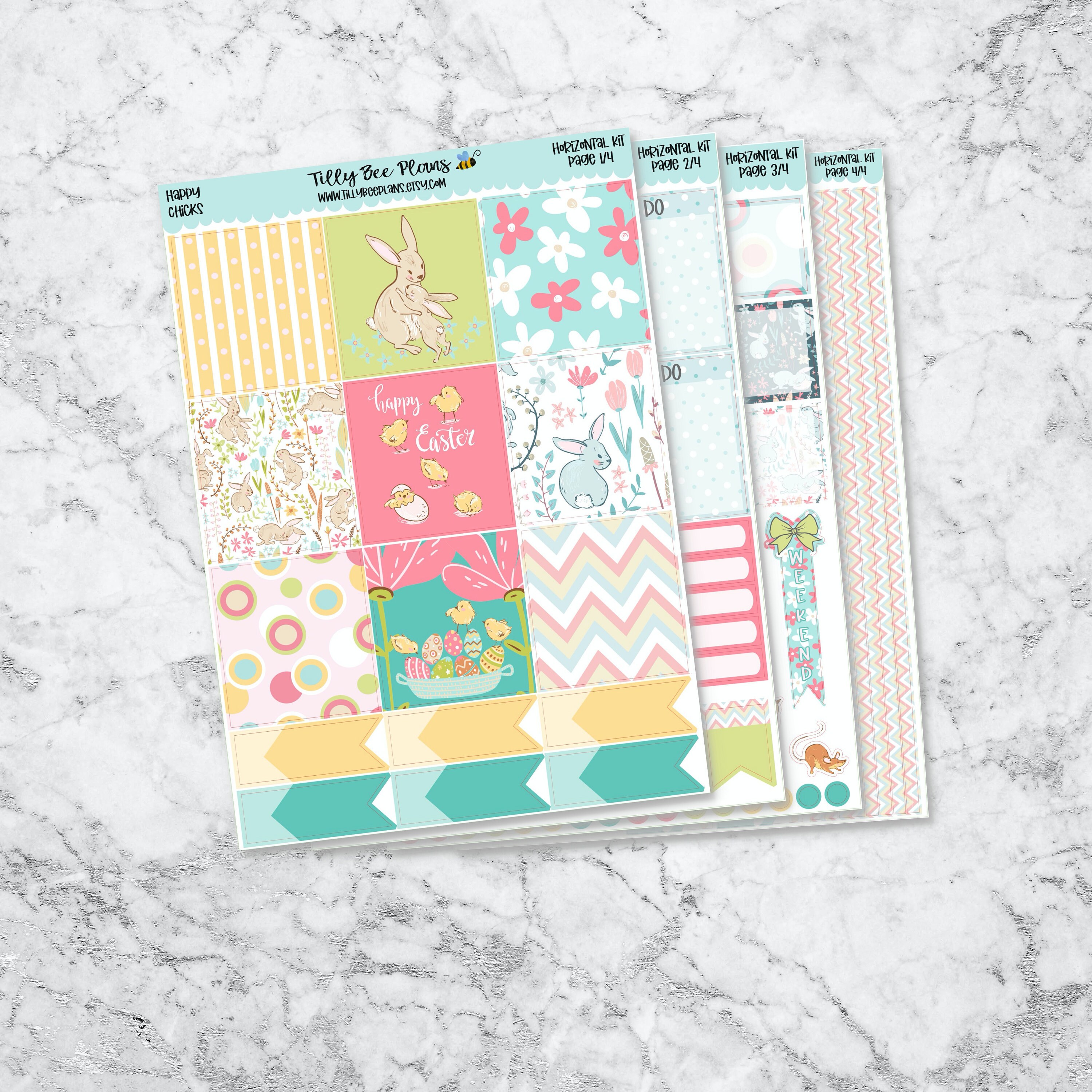 Paper & Party Supplies Horizontal Weekly Planner Sticker Kit Happy ...