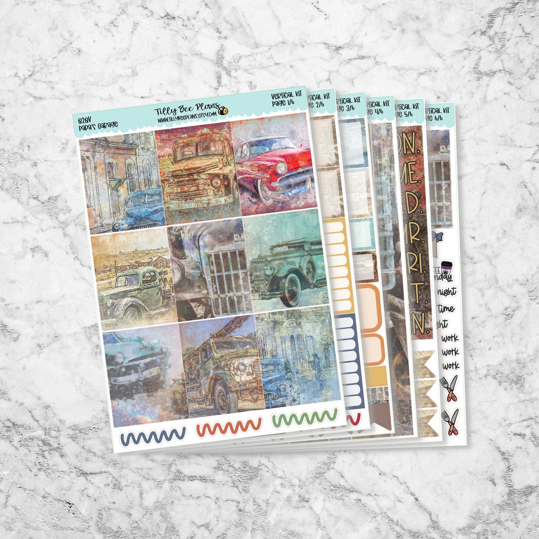 Papas Garage Vertical Sticker Kit - Etsy