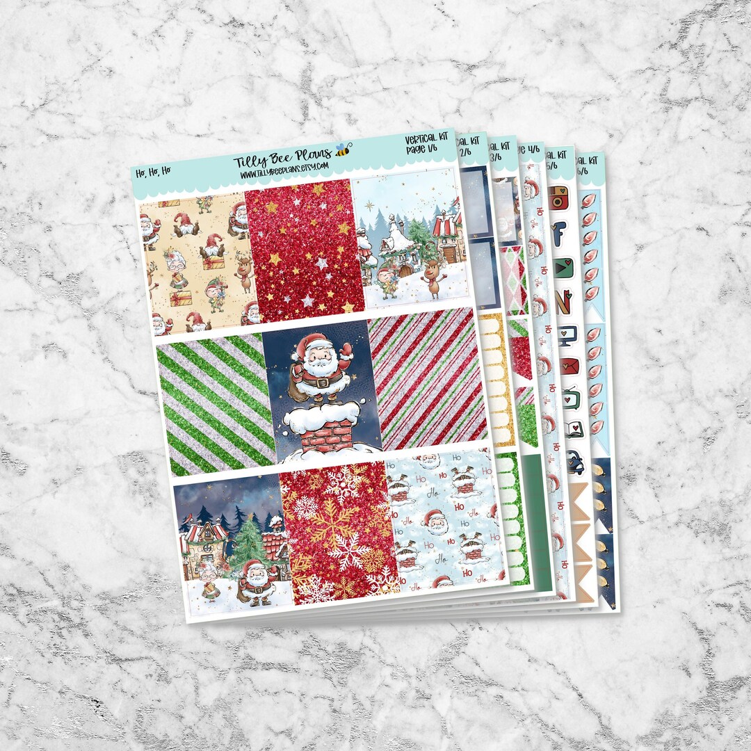 Ho, Ho, Ho Vertical Weekly Planner Sticker Kit - Etsy