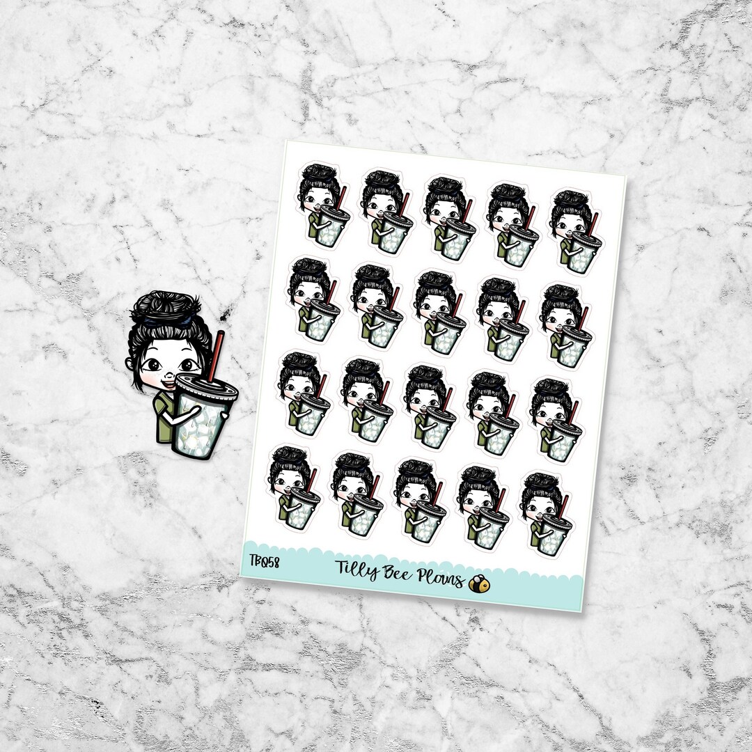Tilly Hand Drawn Character Planner Sticker - Ice Water - TB058 - Etsy