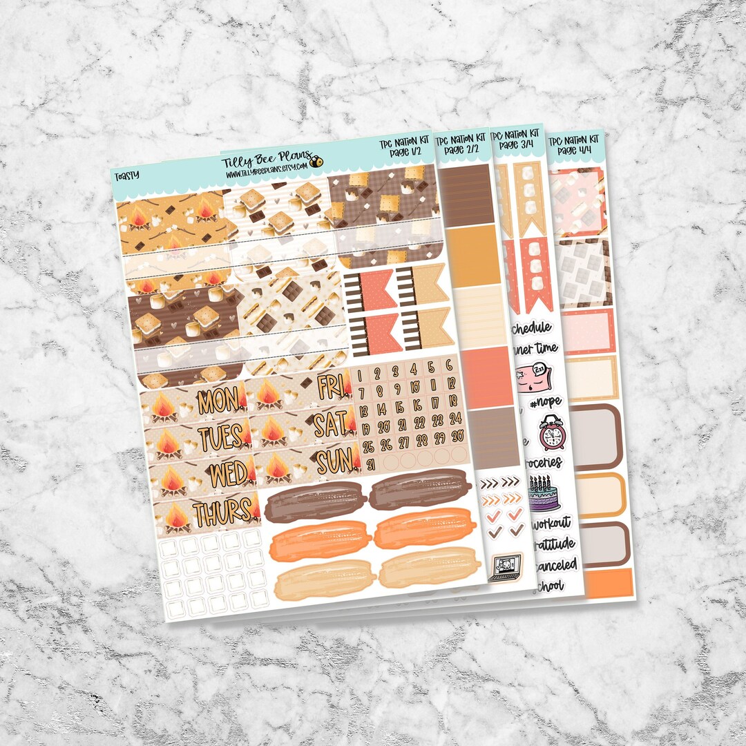 Toasty Ultimate TPC Nation Weekly Planner Sticker Kit - Etsy