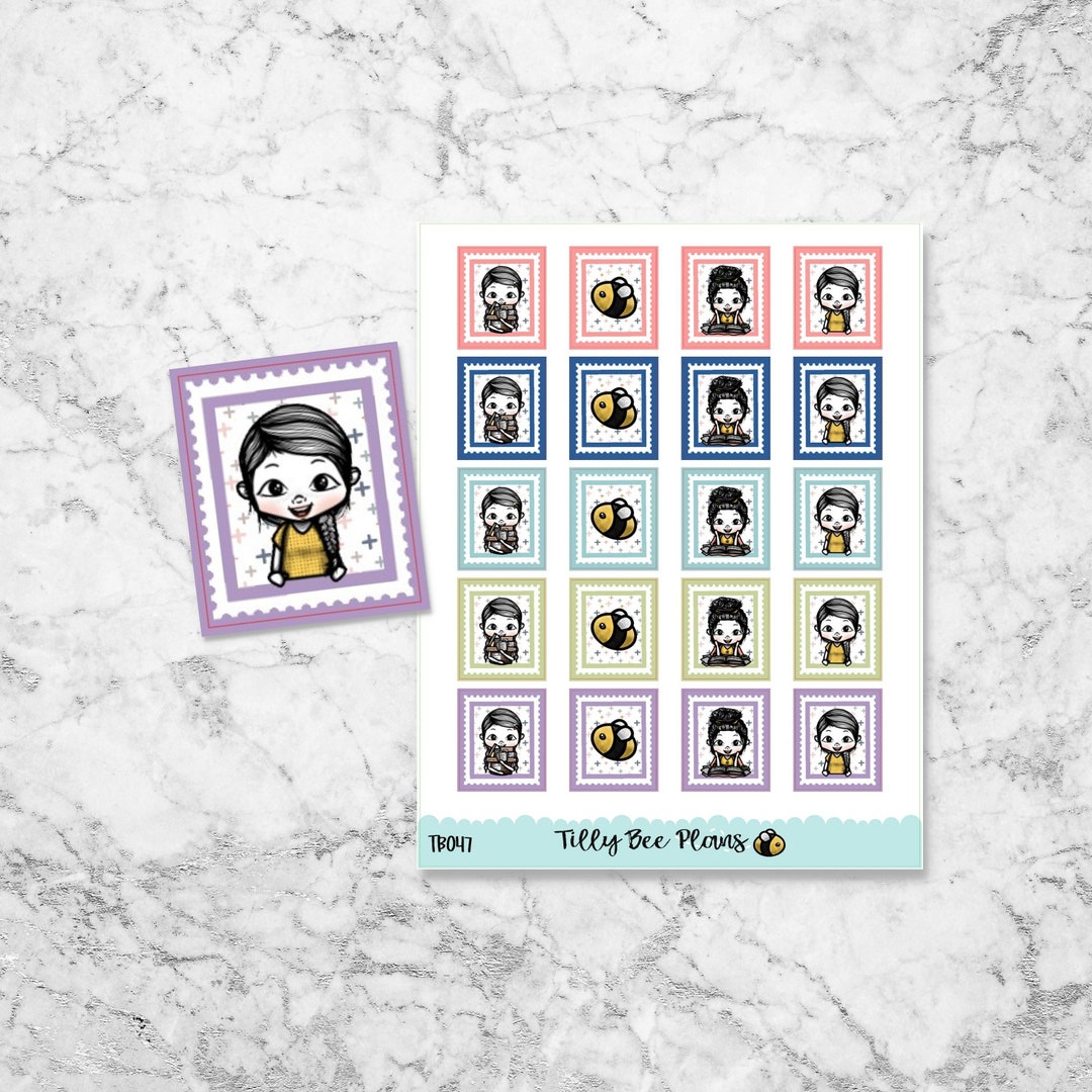 Tilly Hand Drawn Character Planner Sticker - Happy Mail - Stamps ...