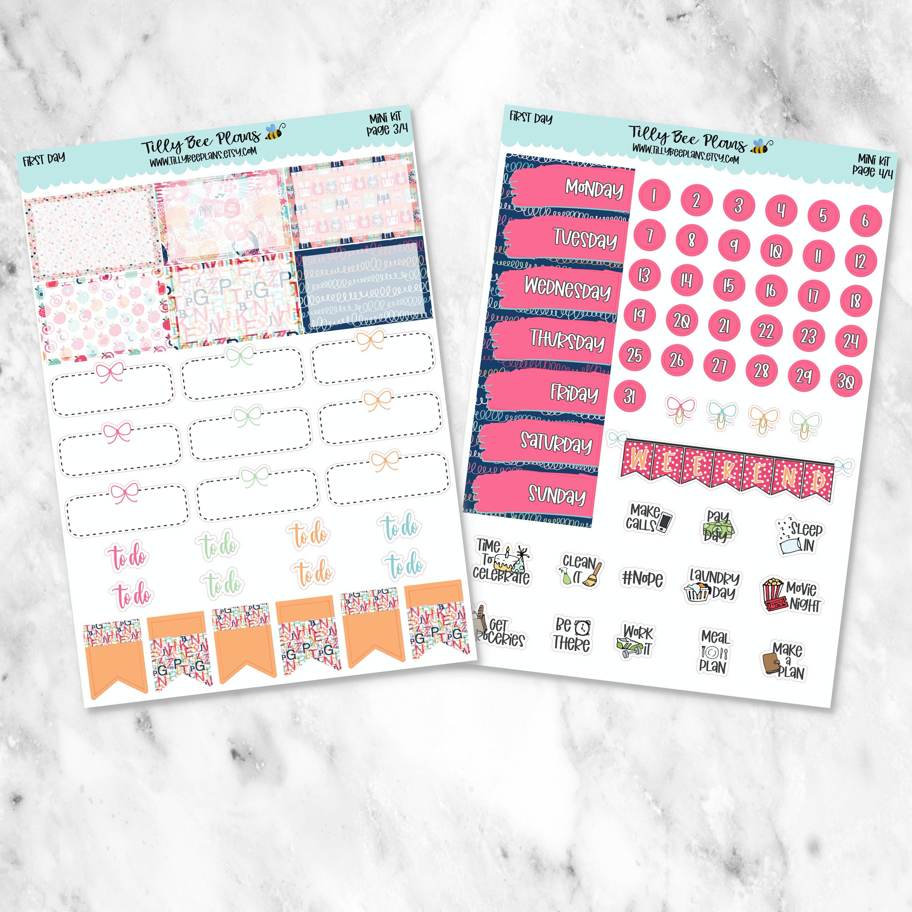 Paper & Party Supplies Stickers, Labels & Tags Paper First Day Vertical ...