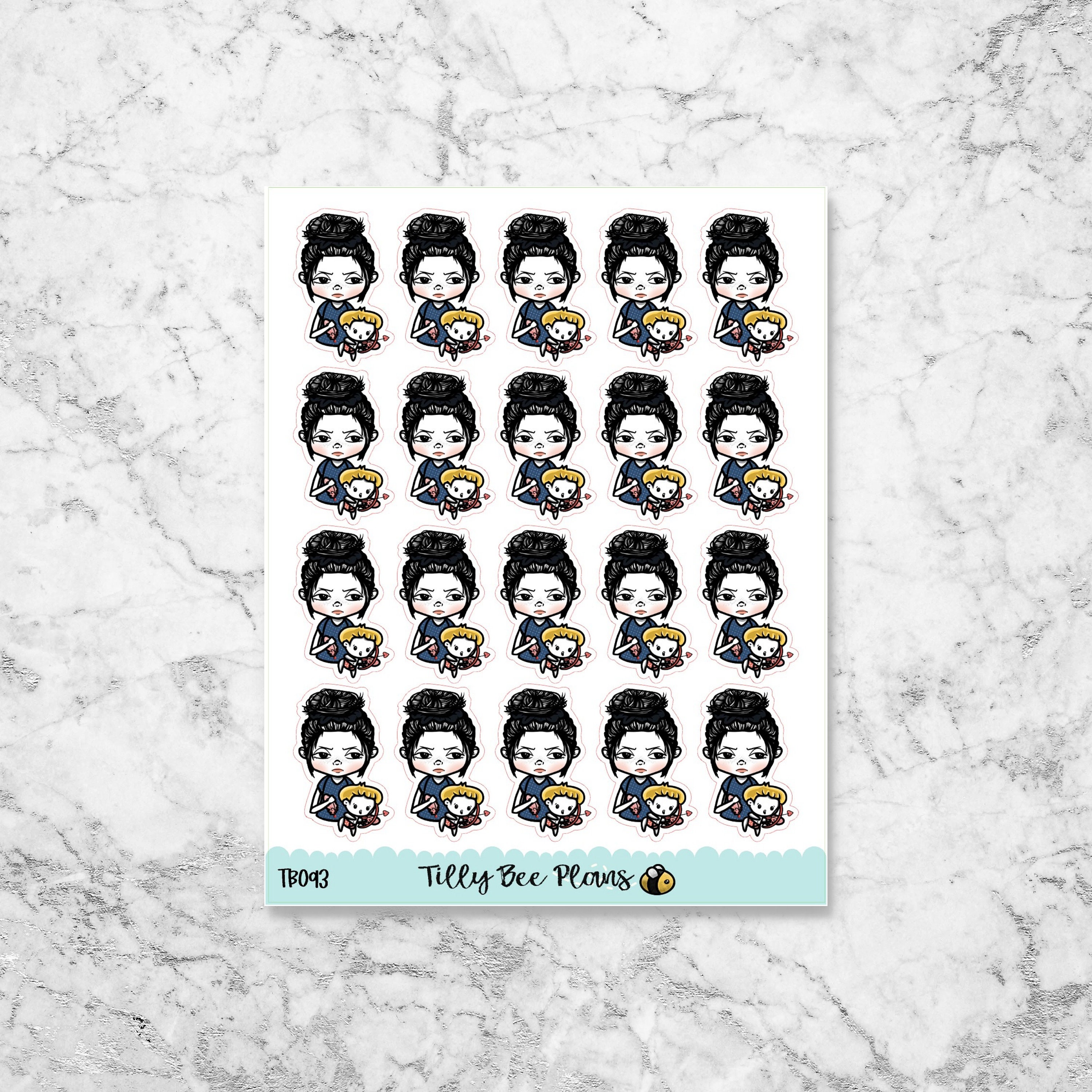 Tilly Hand Drawn Character Planner Stickers - Anti-valentine's Day ...
