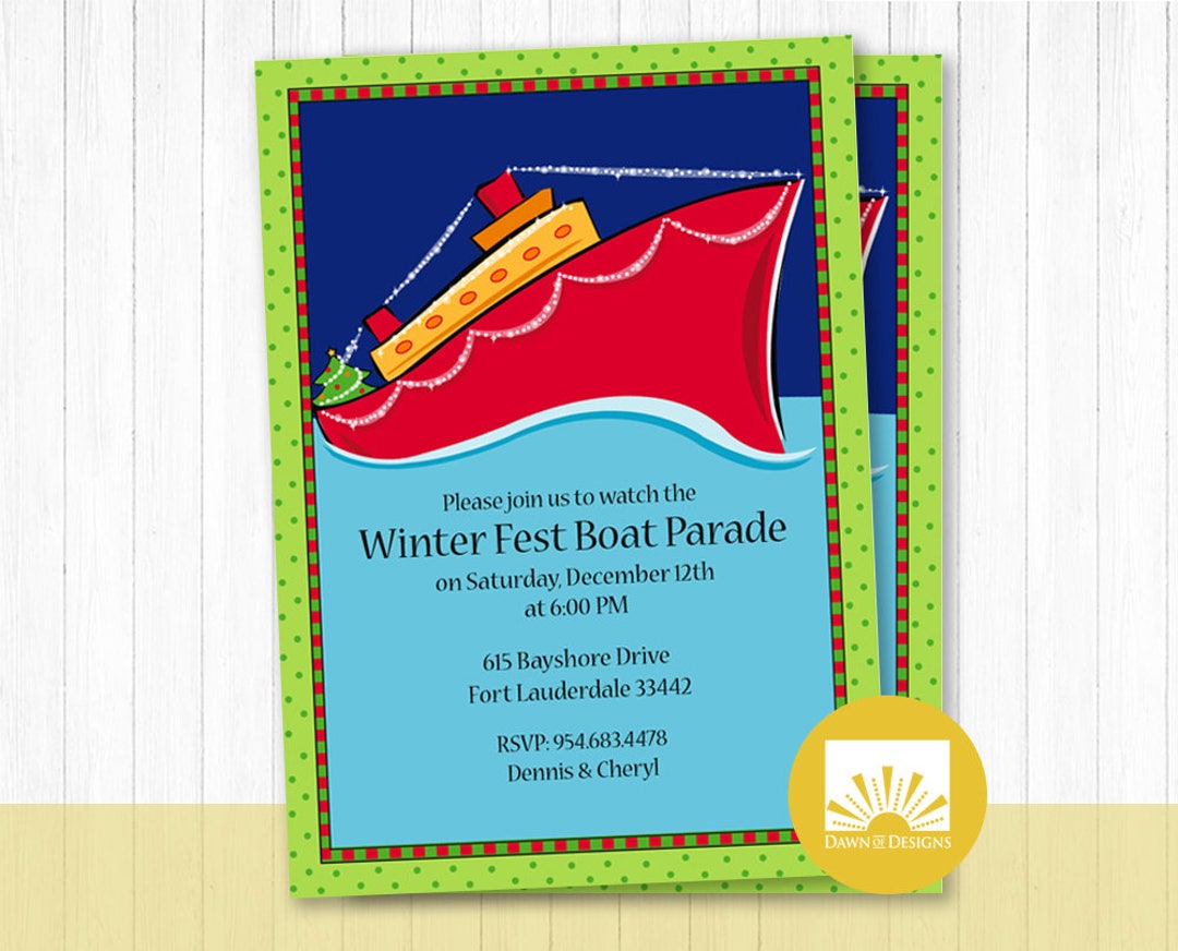 Boat Parade Invitation. Winterfest Boat Parade Invite, Digital ...