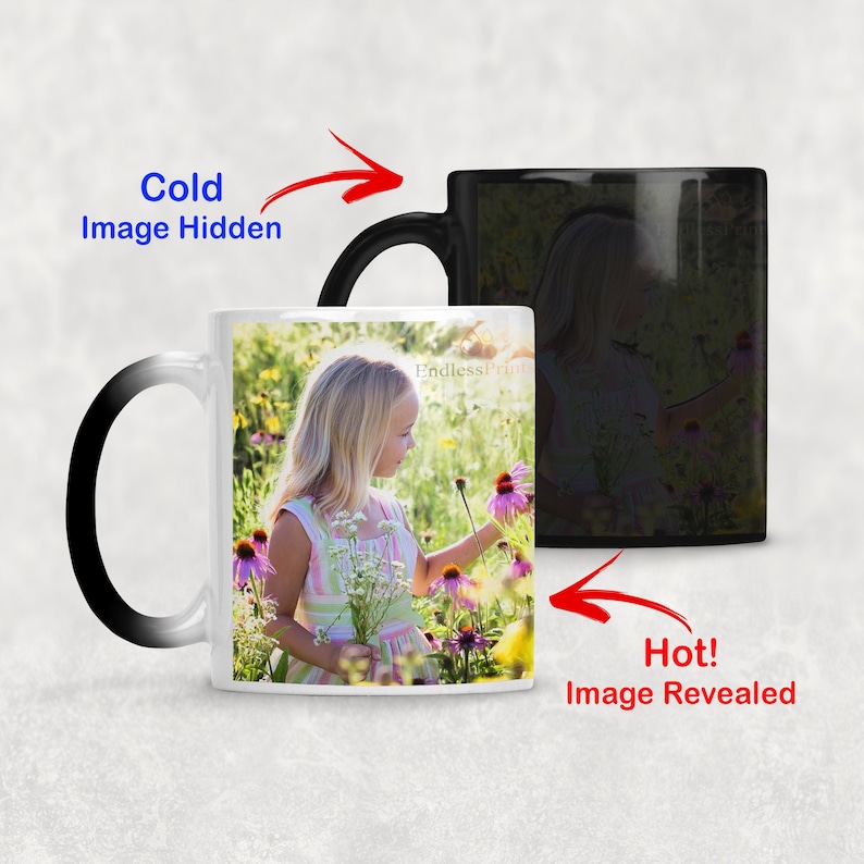 Magic Mug in Black. Color Changing Mug With Heat Activation. | Etsy