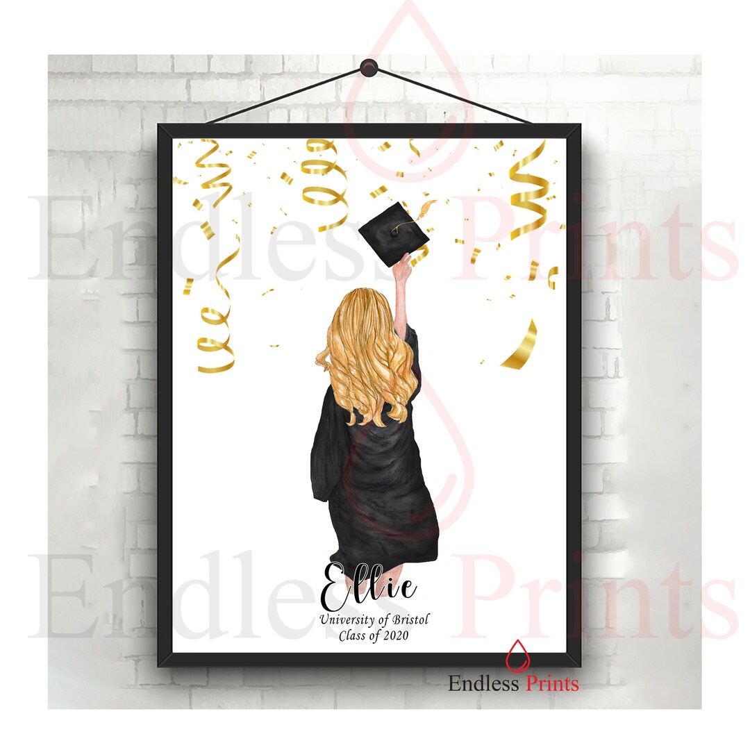 Custom Graduation Gift Poster University Leaver Poster Graduation Gown ...