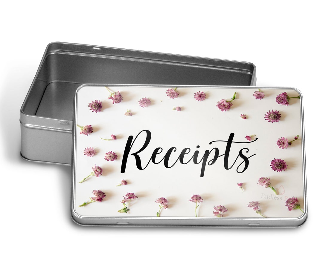 Receipt Tin Safe Metal Storage Tin Box - Etsy