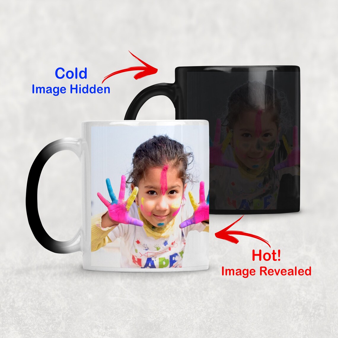Magic Mug in Black. Color Changing Mug With Heat Activation ...