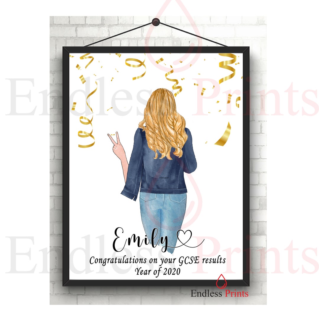 GCSE A Level Results Celebration Congratulations Gift Print Custom ...