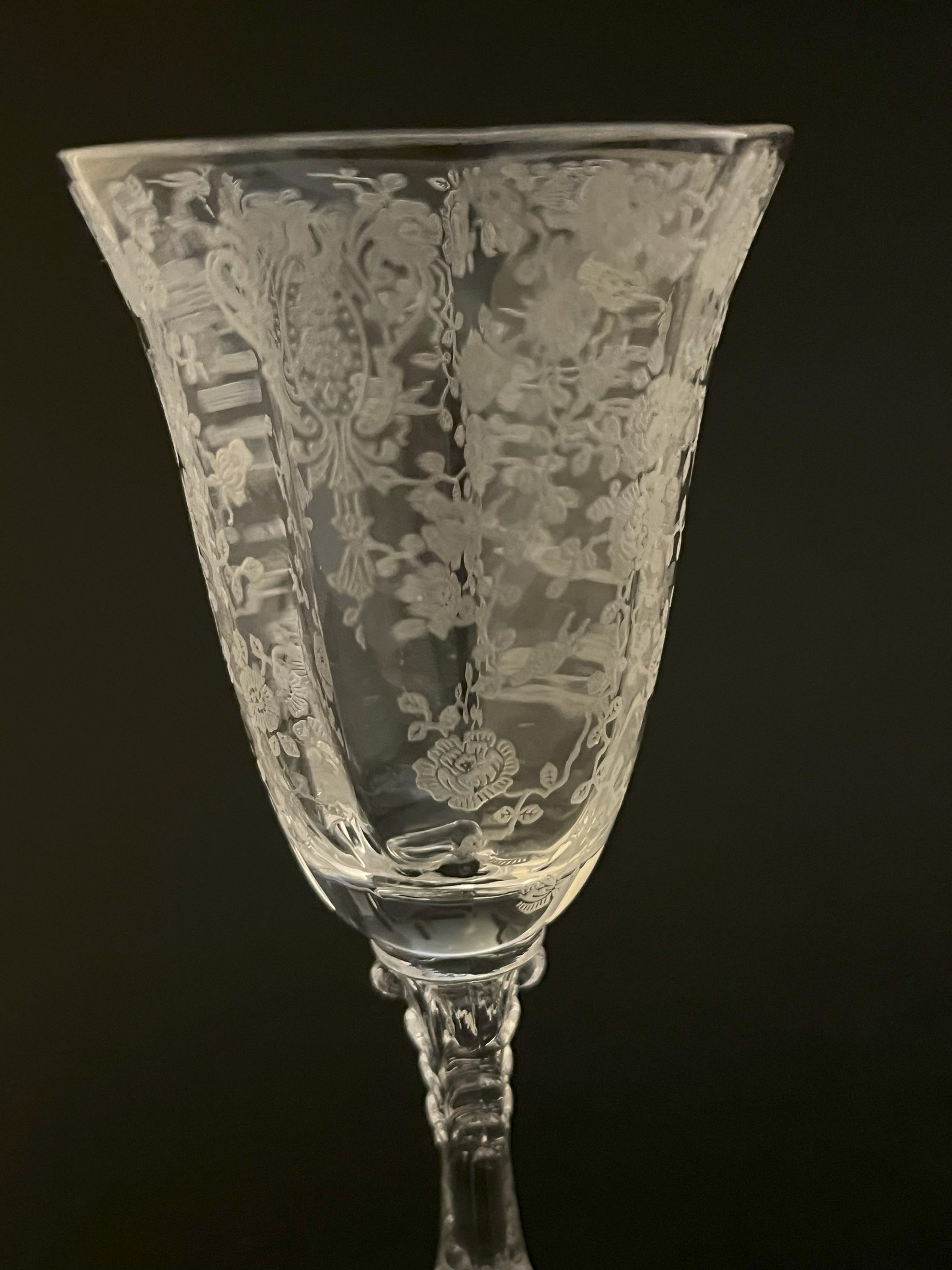 Vintage Cambridge Rose Point Style 3121 Stemware - 3.5 Oz Wine - Etsy