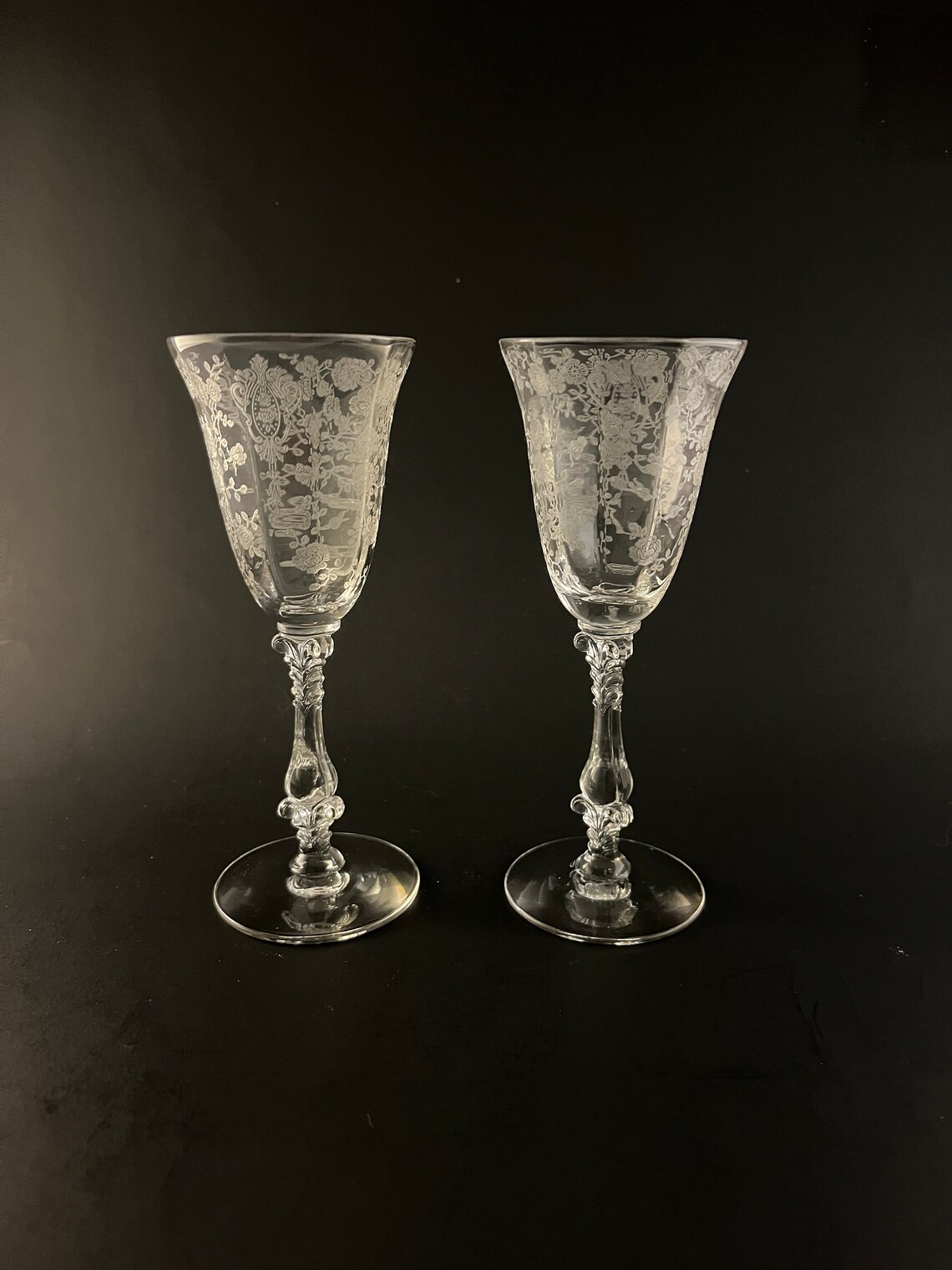 Vintage Cambridge Rose Point Style 3121 Stemware - 3.5 Oz Wine - Etsy