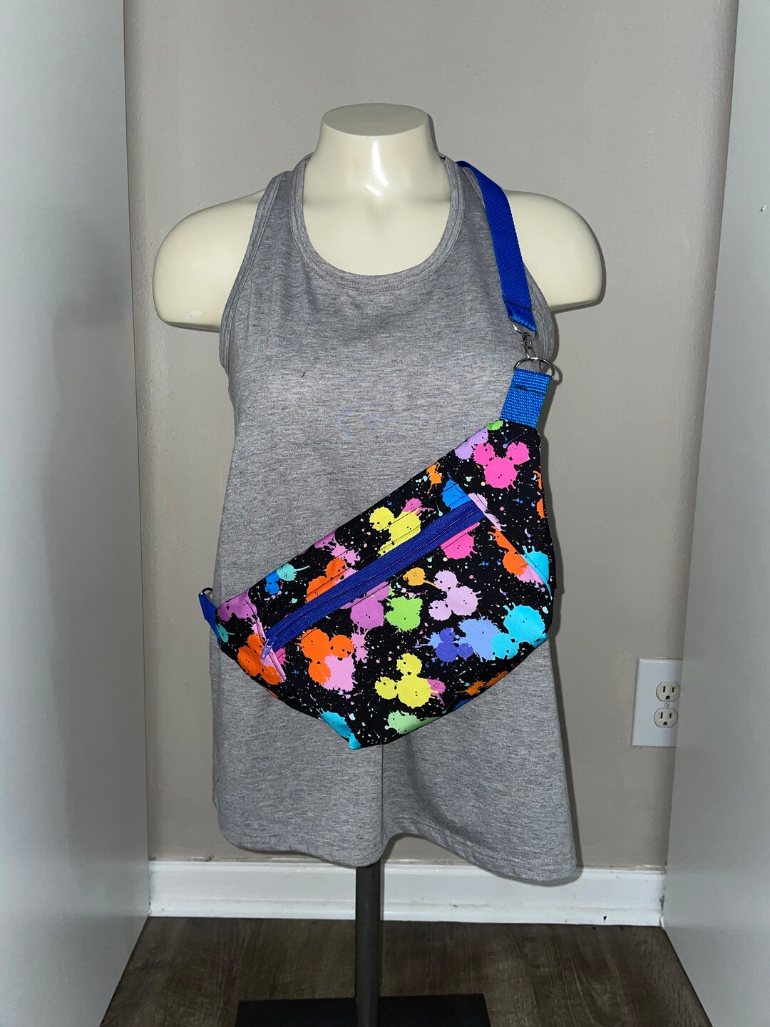 New Handmade Disney Paint Splatter Mickey Heads Fanny Pack READY TO ...
