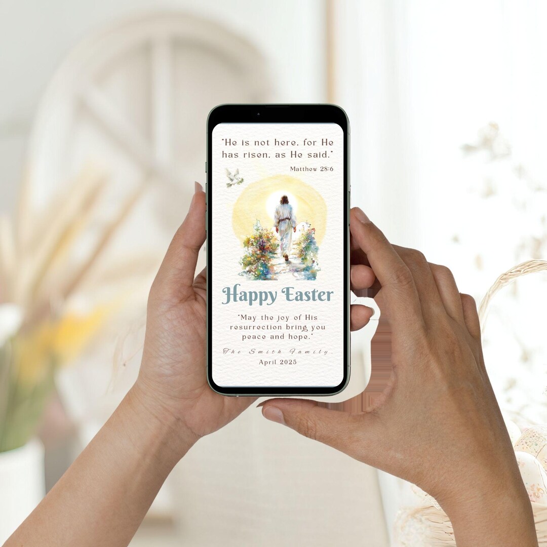 Easter Religious Resurrection Card - Editable "he is Risen" Happy ...