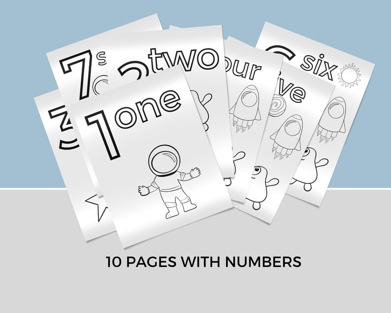 Space Theme Coloring Pages Instant Download , Printables Coloring Pages ...