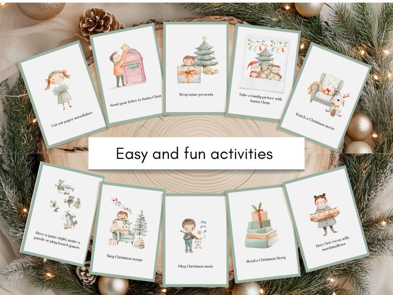 Printable Advent Calendar Activity Cards , 32 Christmas Bucket List ...