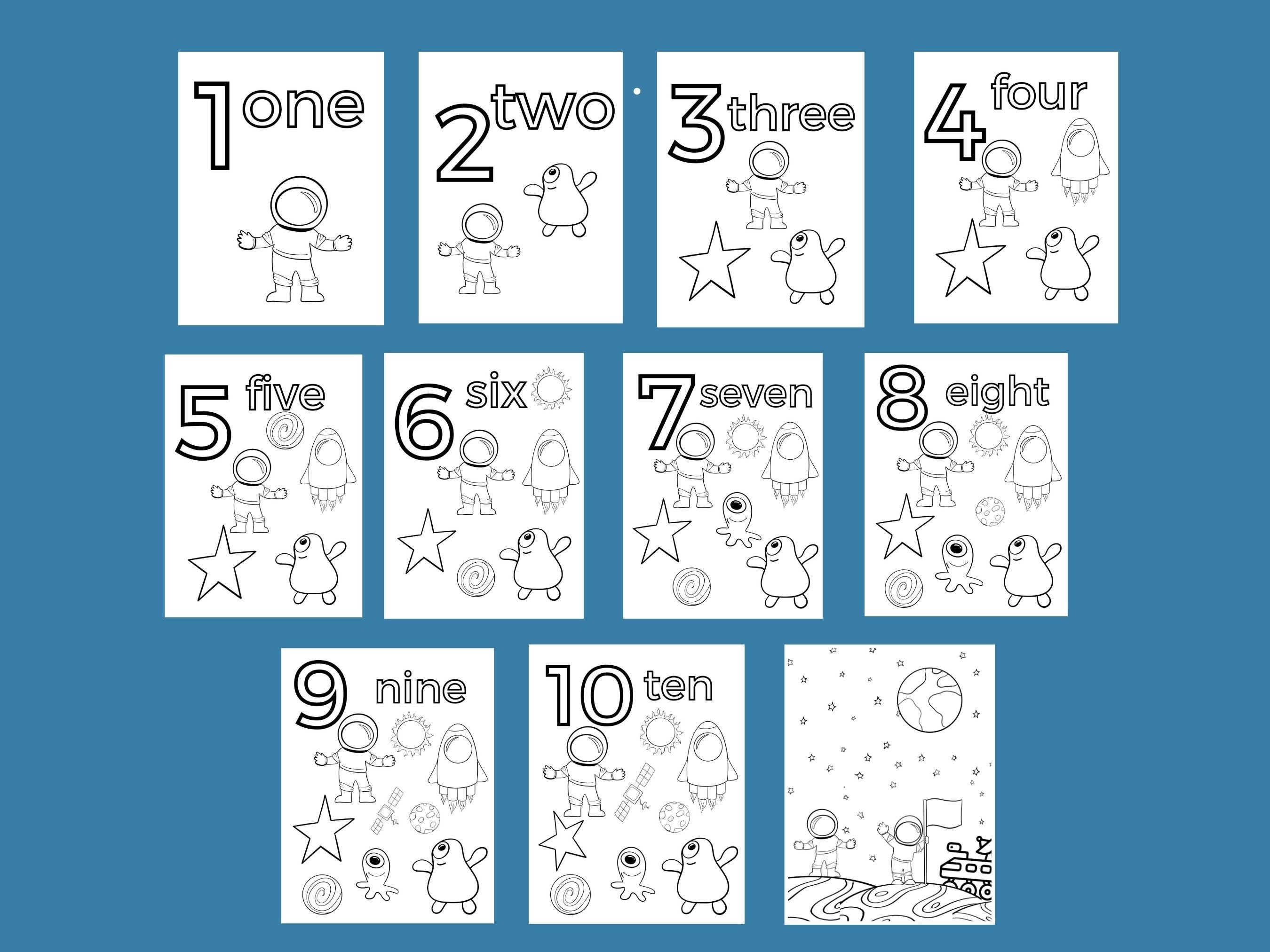 Space Theme Coloring Pages Instant Download , Printables Coloring Pages ...