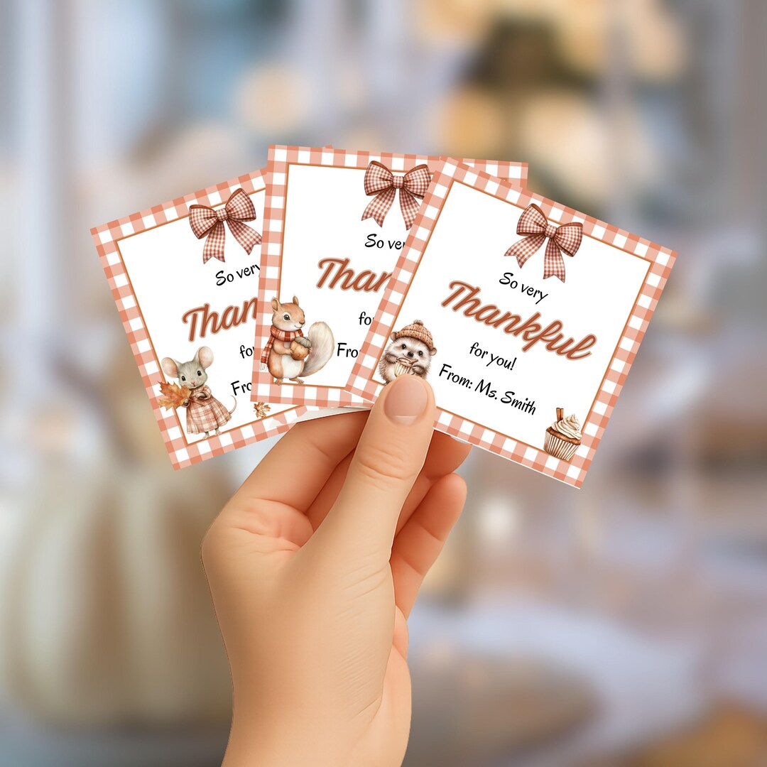 Editable Thanksgiving Gift Tag ,instant Download Printable Cute ...