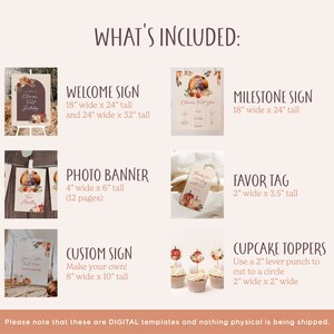 Fall First Birthday Template Bundle, Editable Templates for Autumn ...