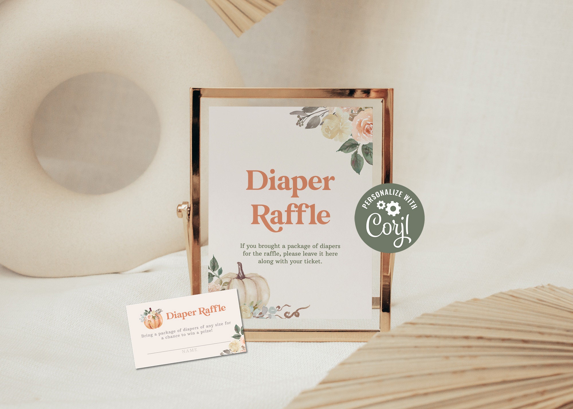Diaper Raffle Sign Editable Template for Little Pumpkin Baby - Etsy