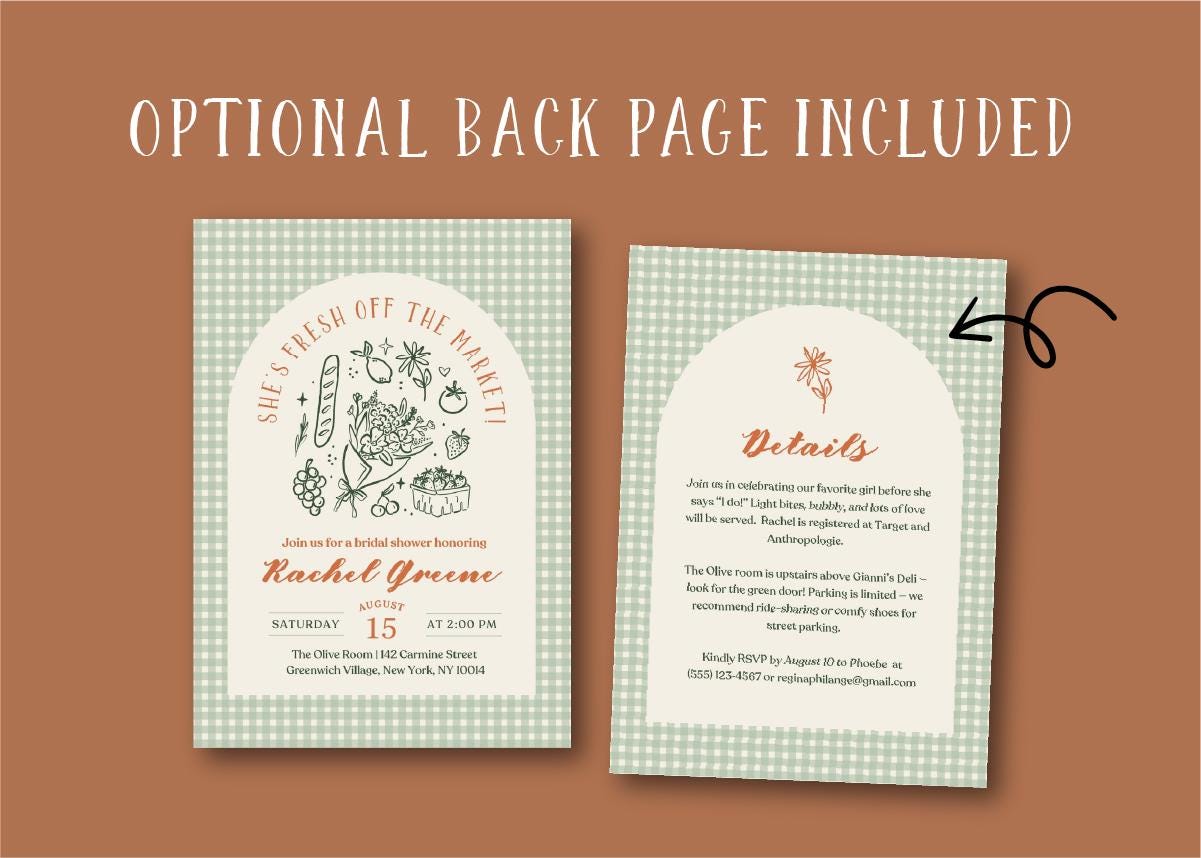 Fresh off the Market Invitation, Instant Download Template for ...