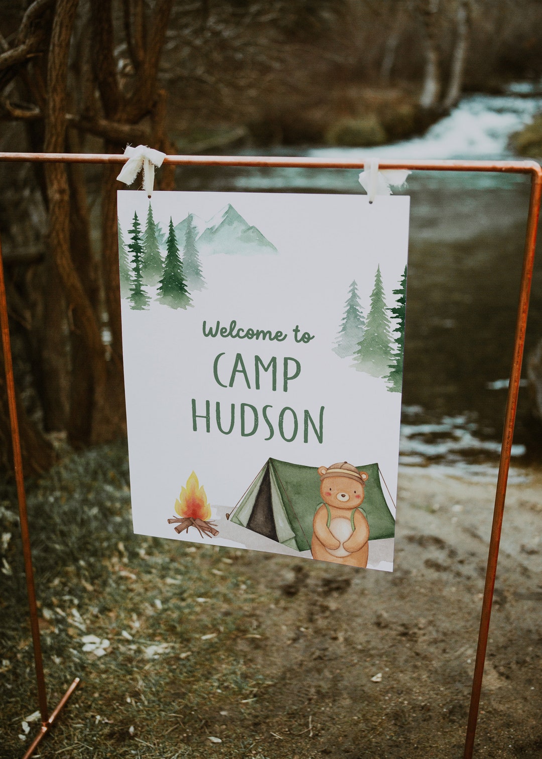 One Happy Camper Welcome Sign, 1st Birthday Decor for Camping Themed ...